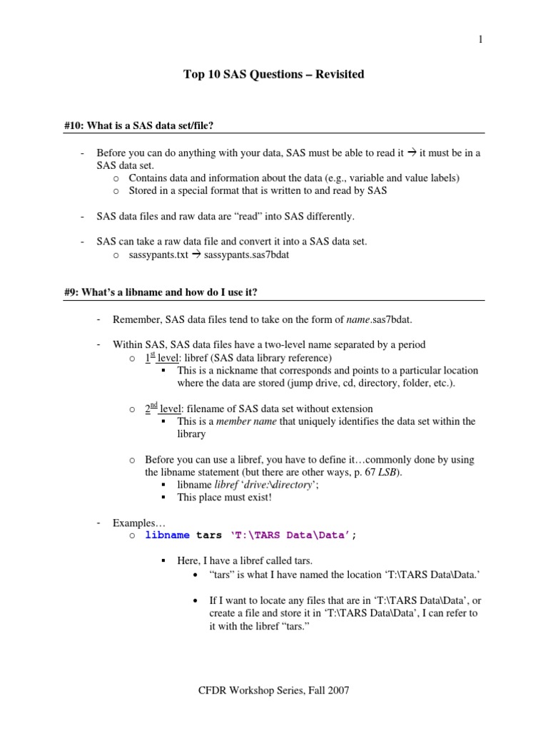 Top 10 SAS Questions - Revisited: #10: What Is A SAS Data Set/file ...