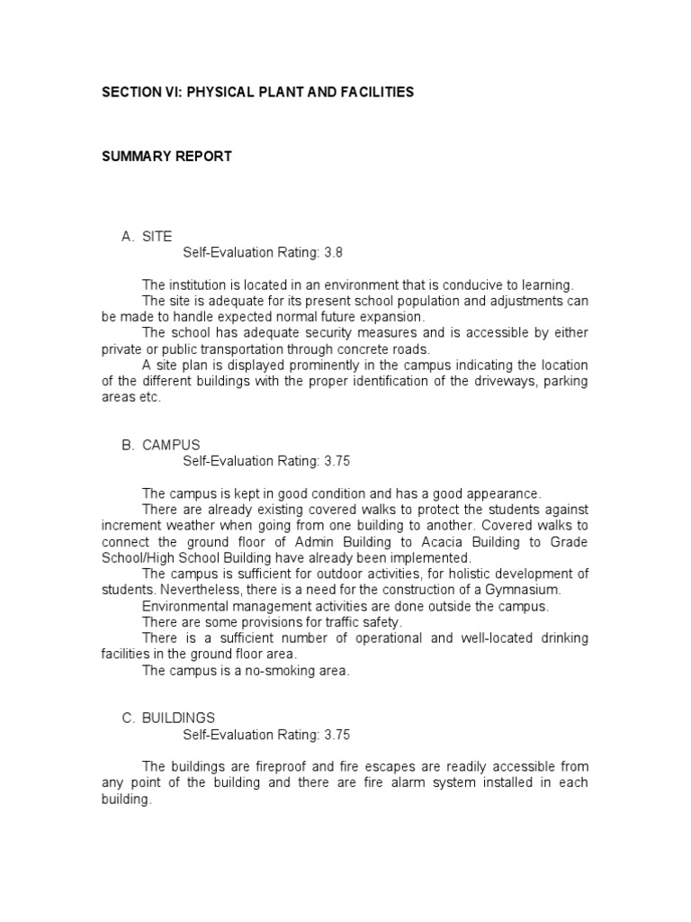 SECTION VI - Summary Report | PDF | Building | Building Technology