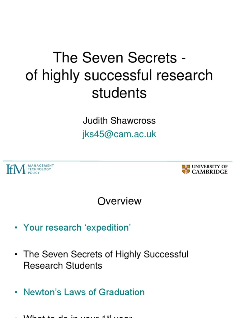 Seven Secrets Slides - Oct 2011 | PDF | Graduate School | Thesis