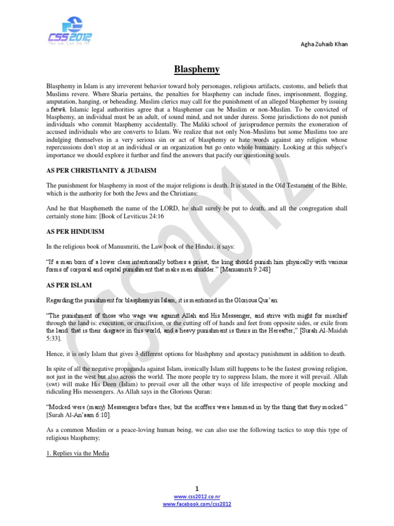 Blasphemy Pdf Pdf Blasphemy Abrahamic Religions
