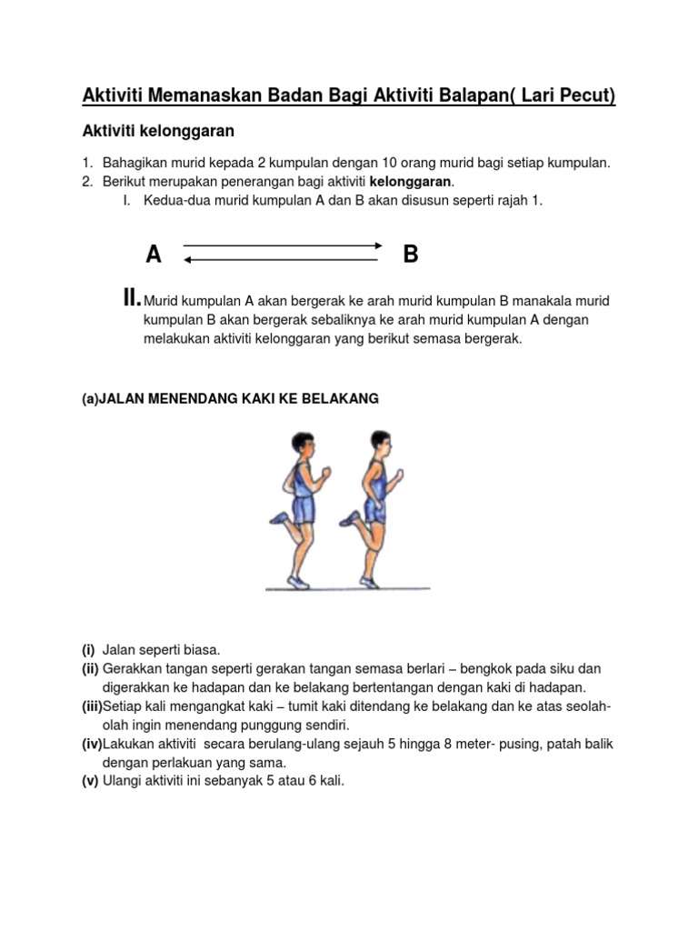 Aktiviti Memanaskan Badan Bagi Aktiviti Balapan | PDF