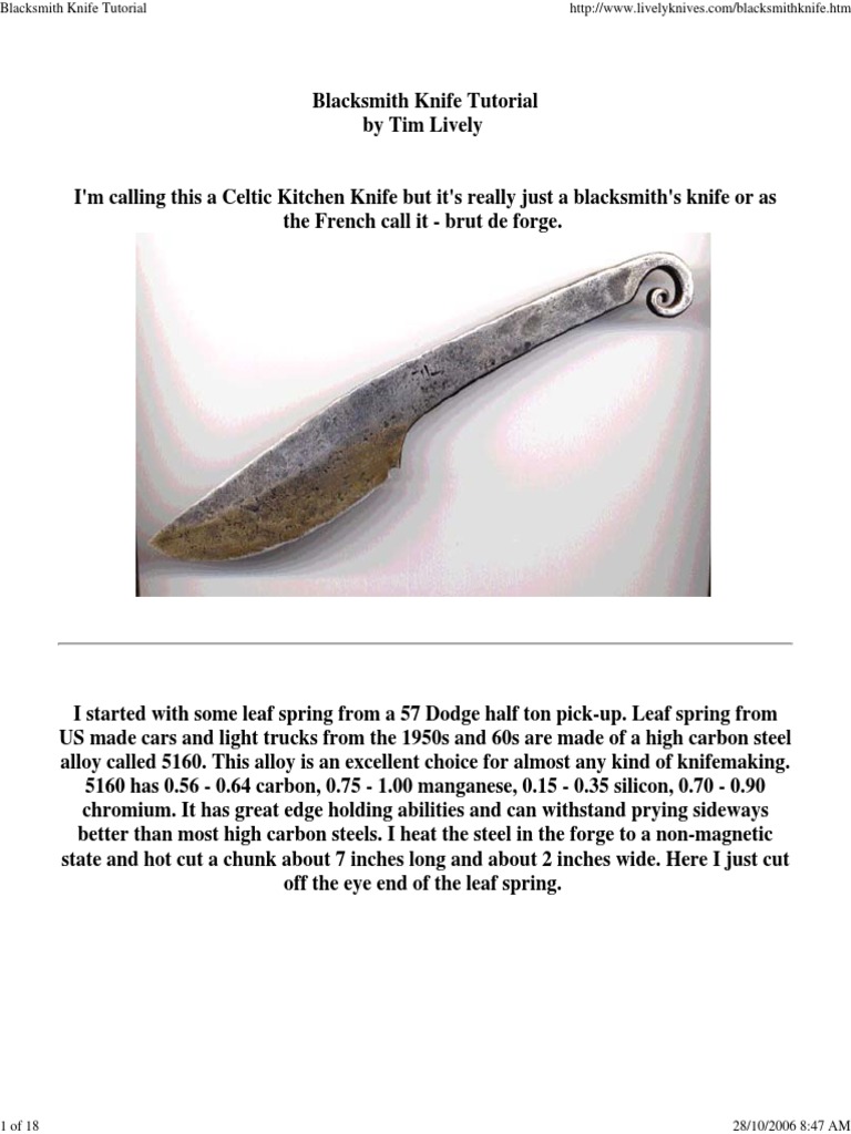 Blacksmith Knife Tutorial | PDF | Forge | Blade