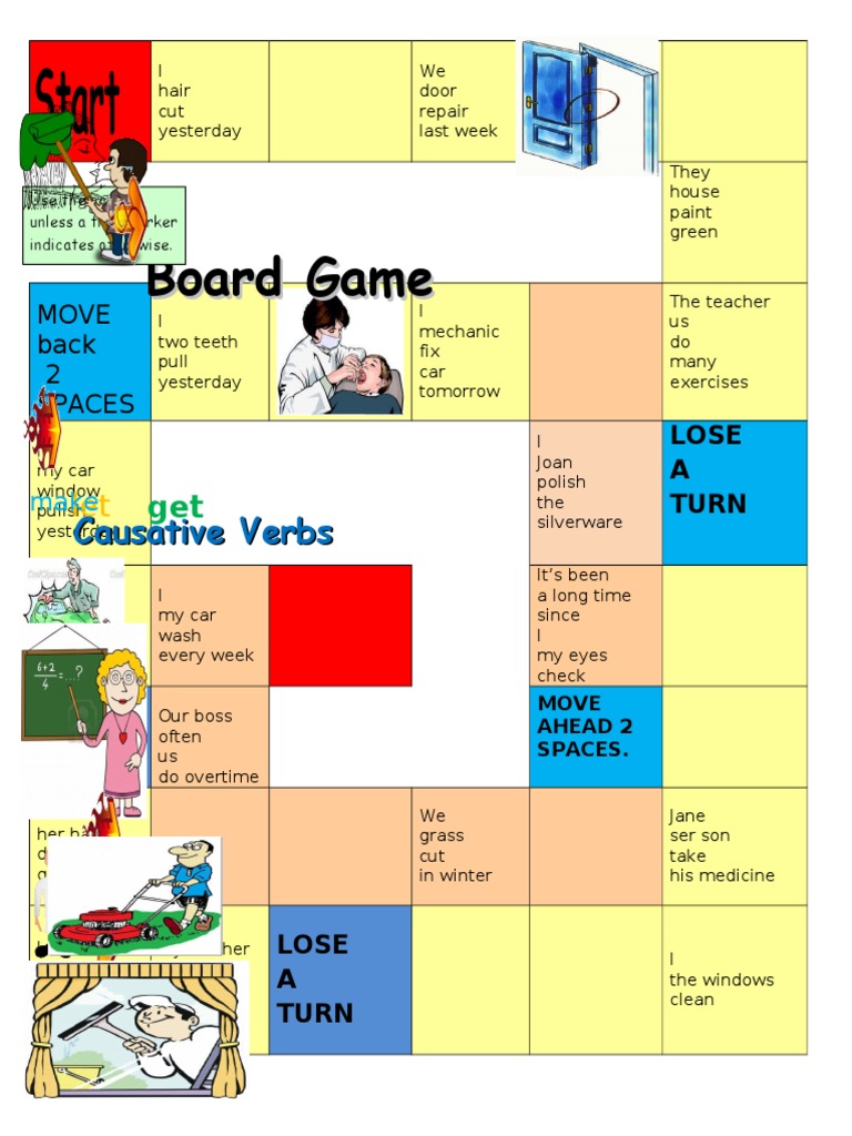 103224b48886307cb00 75013338board Game Causative Verbs | PDF ...