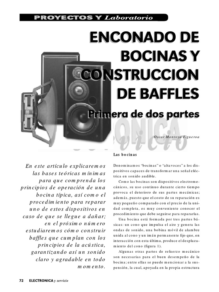 Enconado de Parlantes y Construccion de Bafles Parte 1 | PDF | Imán ...