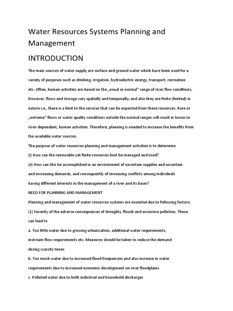 Water Resources Planning and Management | PDF | Water Resources | System