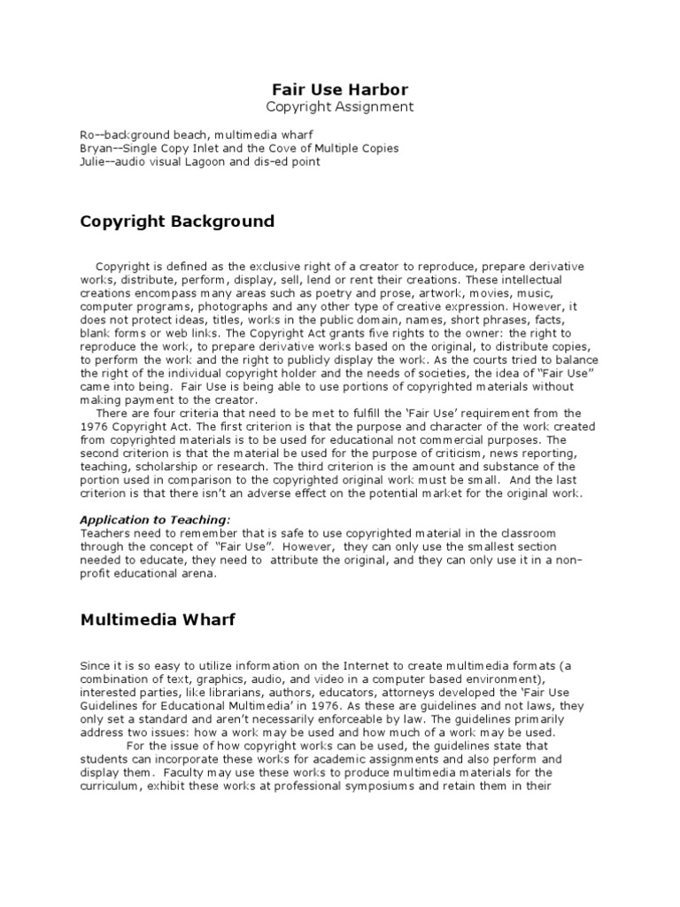 Fair Use Harbor | PDF