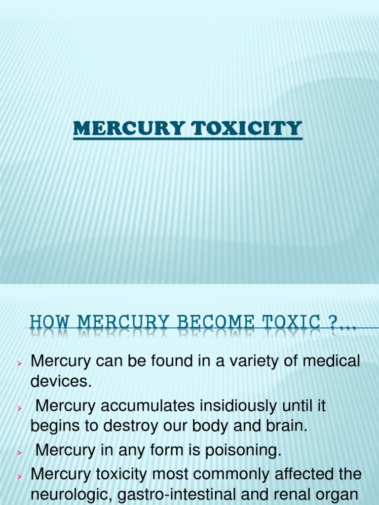 Mercury Toxicity Pdf Mercury Element Toxicity
