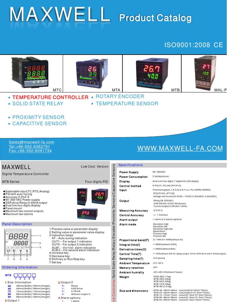 Maxwell Catalog-Temperature Controller | PDF | Vacuum Tube | Relay