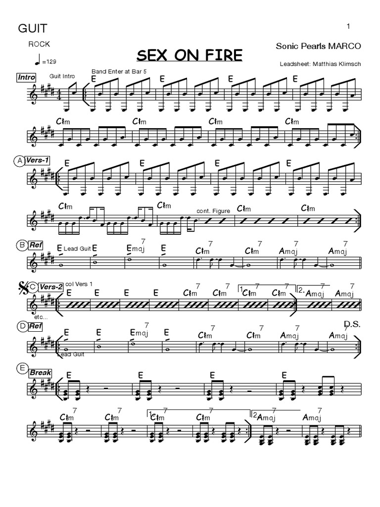 Sex On Fire Guit Pdf