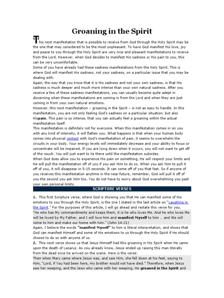 Groaning in the Spirit.doc | Pain | Religion And Belief