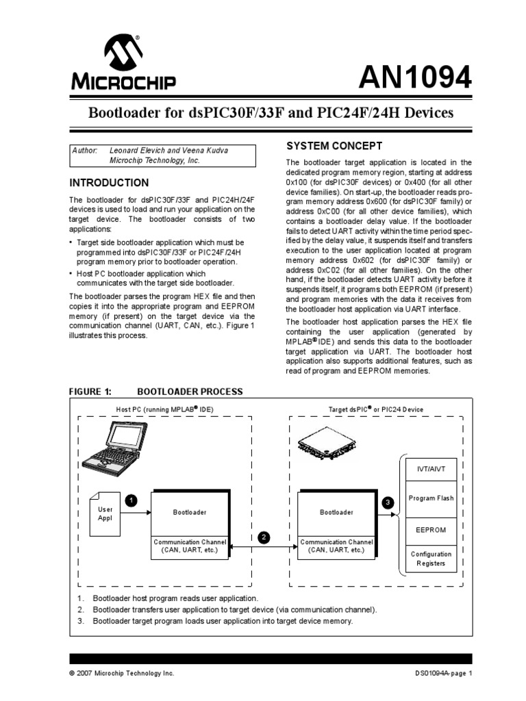 Manual BootLoader AN1094 | PDF | Pic Microcontroller | Booting