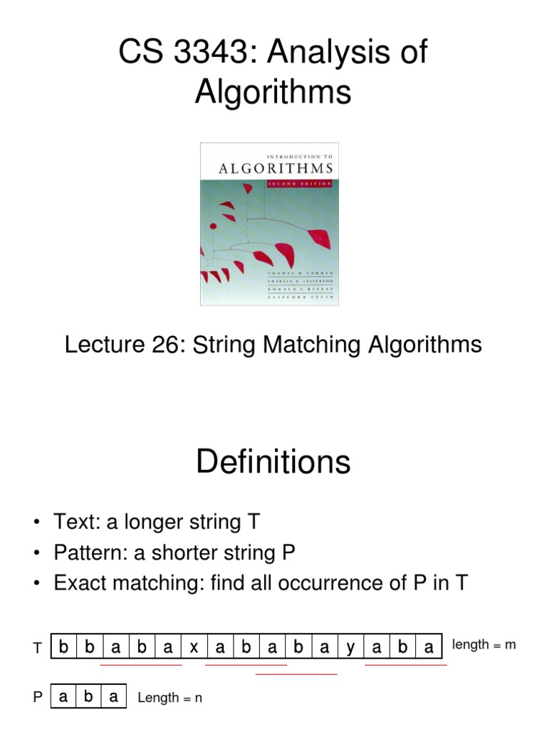 String Matching | PDF | String (Computer Science) | Algorithms And Data ...