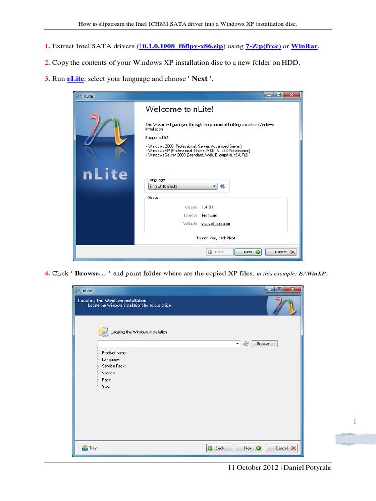 Slipstream Intel ICH8M Driver in XP | PDF | Windows Xp | Microsoft Windows