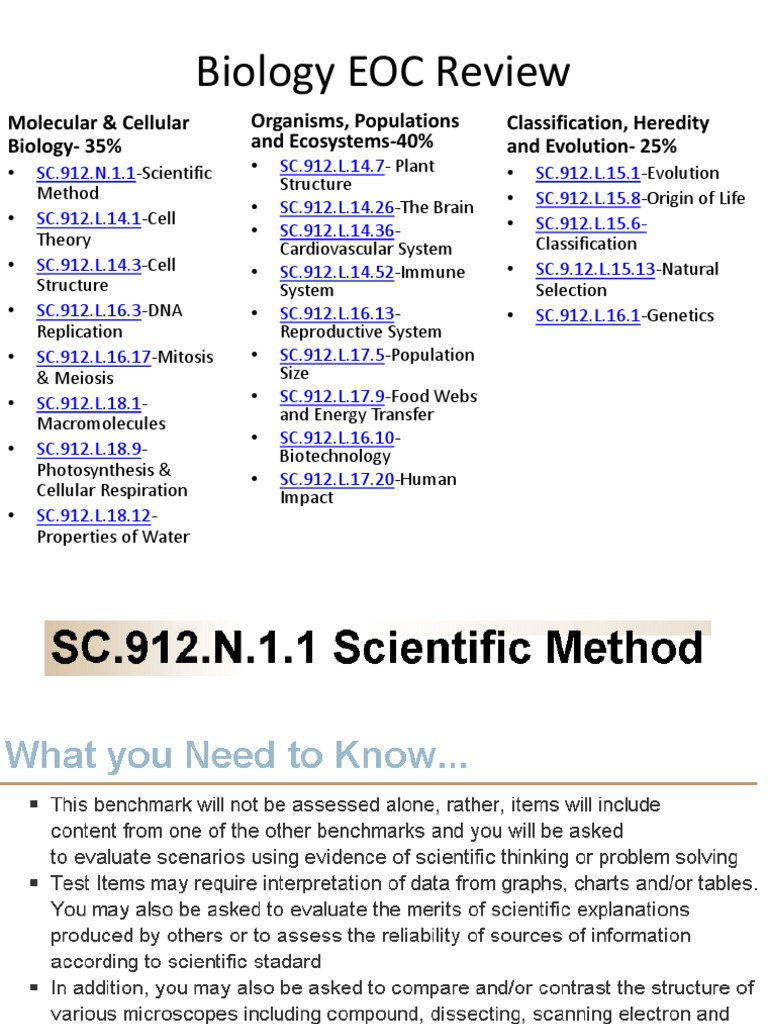 Biology EOC Review Guide | PDF | Science & Mathematics
