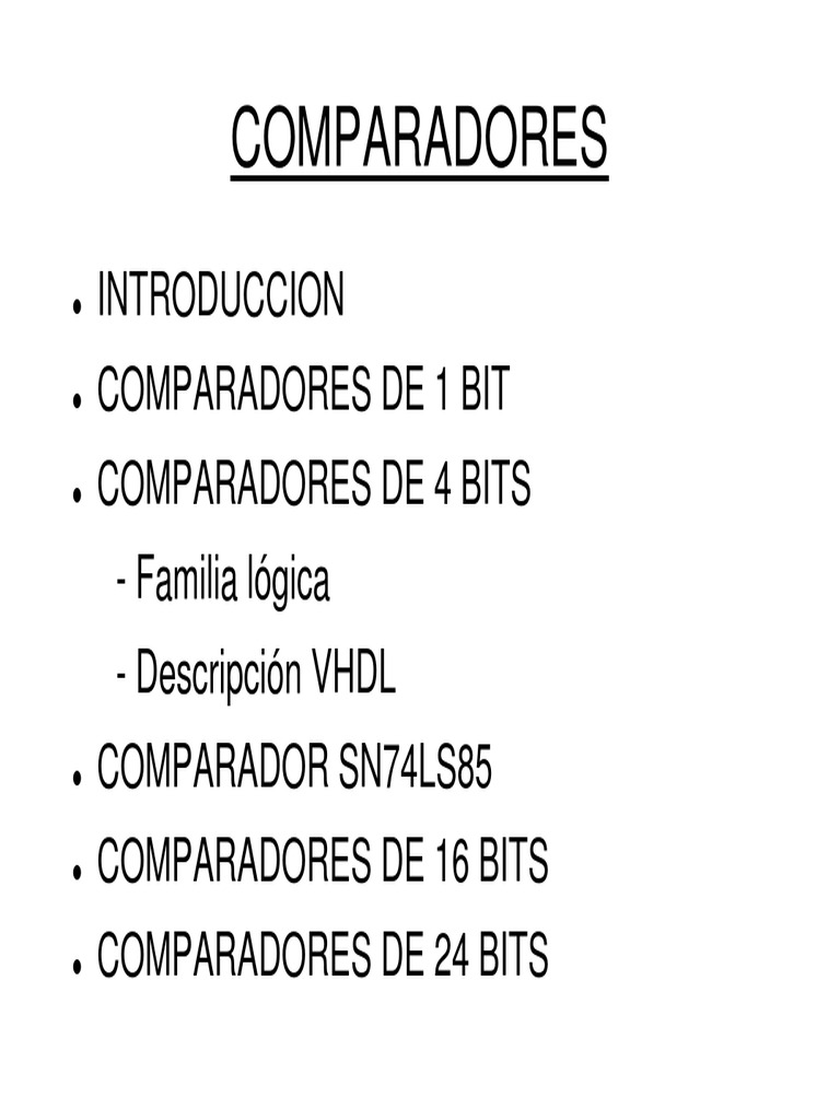 Comparadores Lógicos y SN74LS85 | PDF