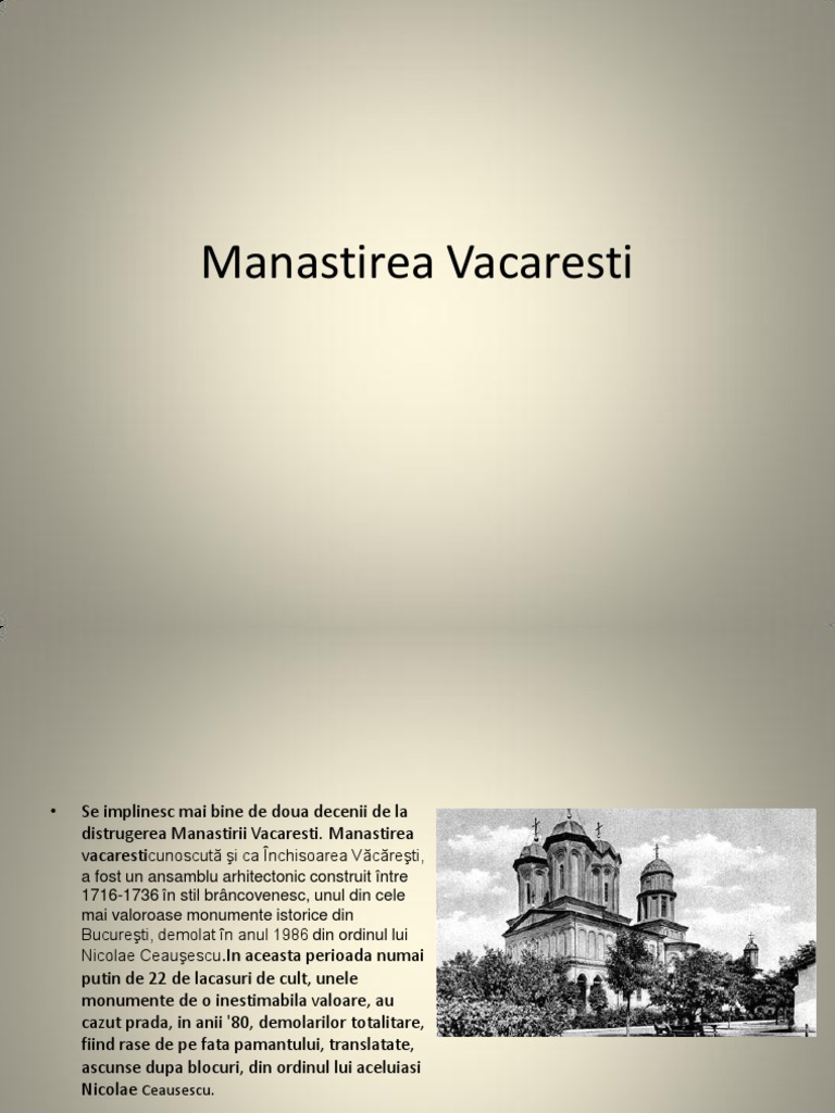 Manastirea Vacaresti | PDF