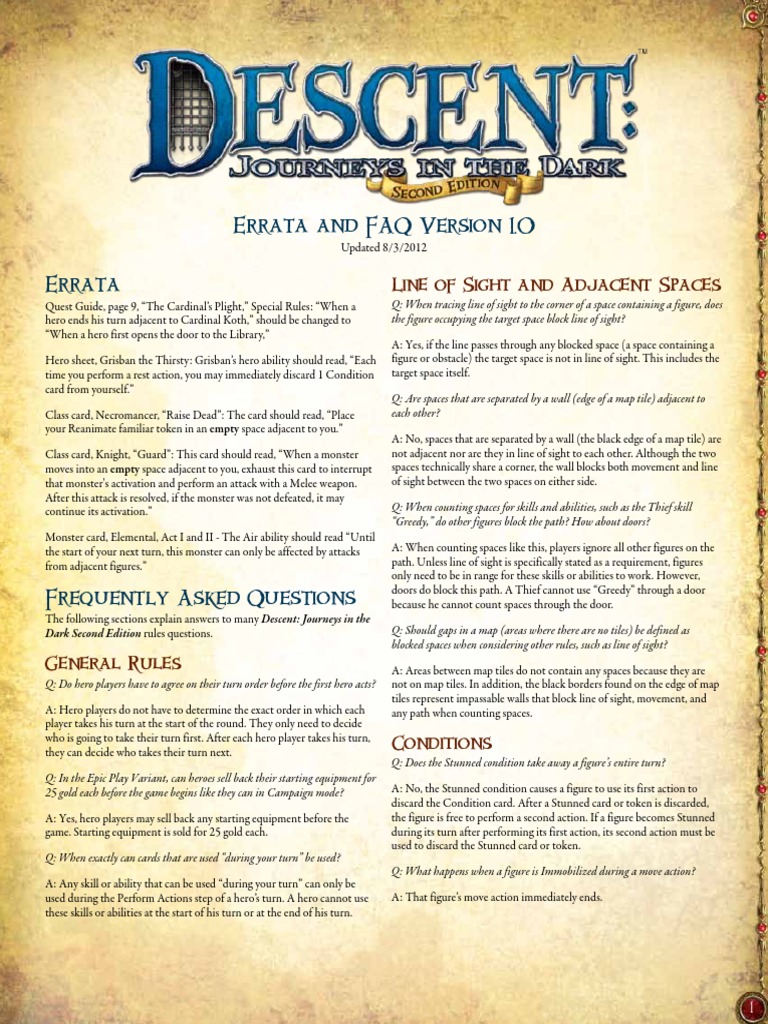 Descent Second Edition FAQ | Leisure