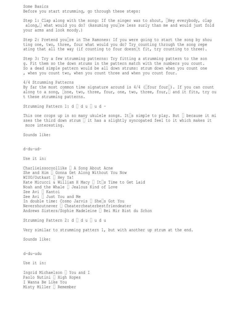 Strum Pattern | PDF | Musicians | Entertainment (General)