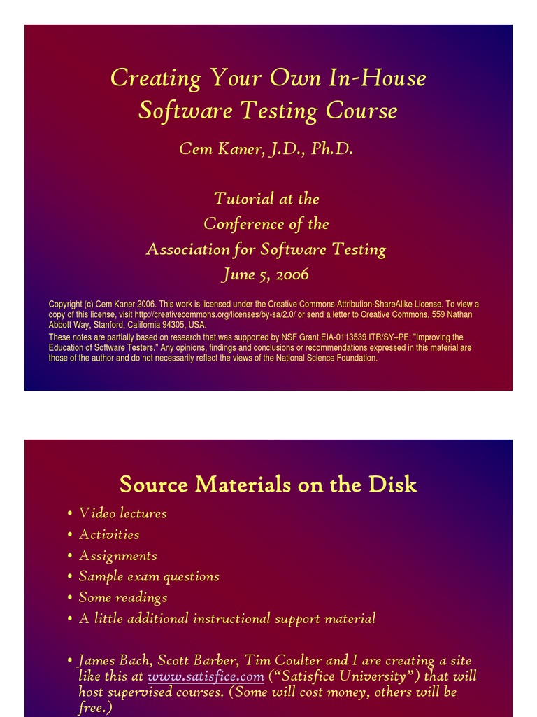 Creating in House Testing Course | PDF | Lecture | Learning