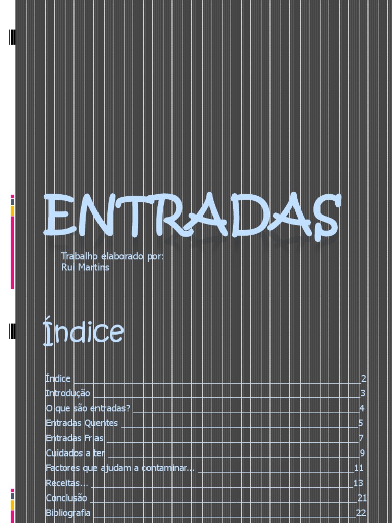 Tipos de Entradas: Quentes e Frias | PDF | Frutos do mar | Banana