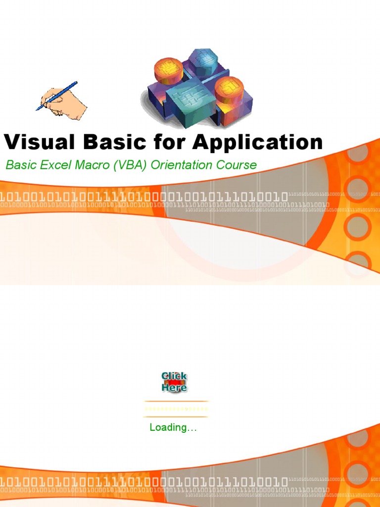 Visual Basic For Application Basic Excel Macro Vba Orientation Course Pdf Visual Basic