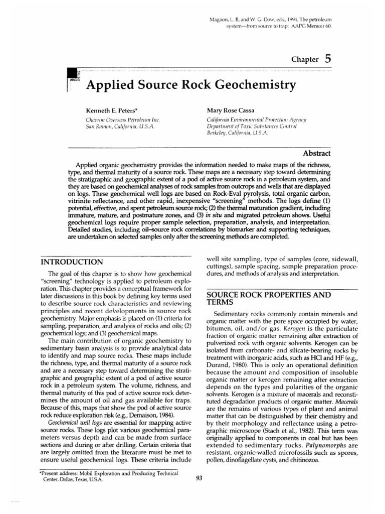 Applied Source Rock Geochemistry | PDF | Gas Chromatography | Petroleum