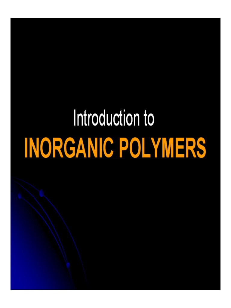 Inorganic Polymers Overview | PDF | Polymers | Boron