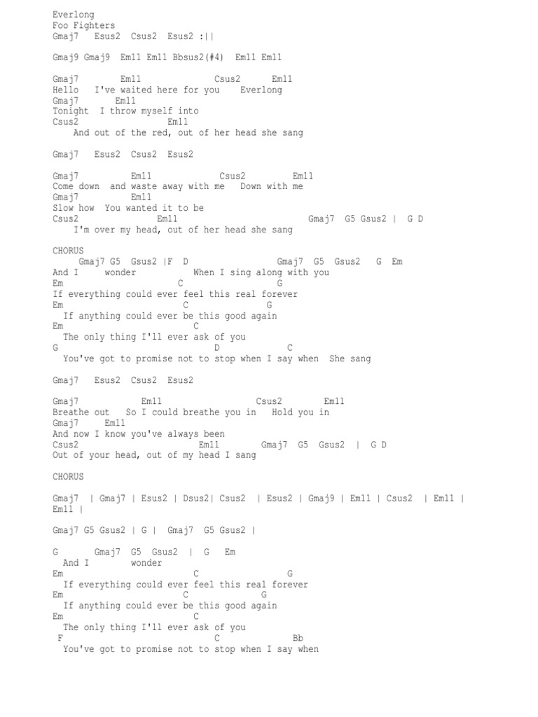 Everlong Chords | PDF