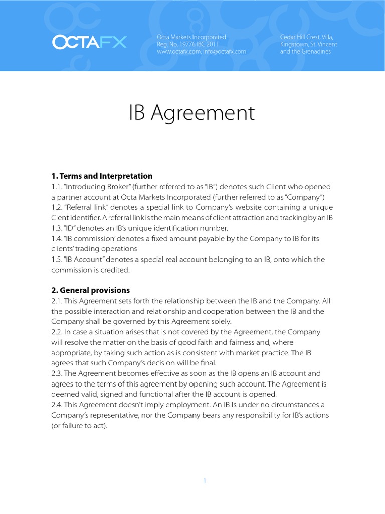 OctaFX IB Agreement PDF | PDF | Advertising | Government
