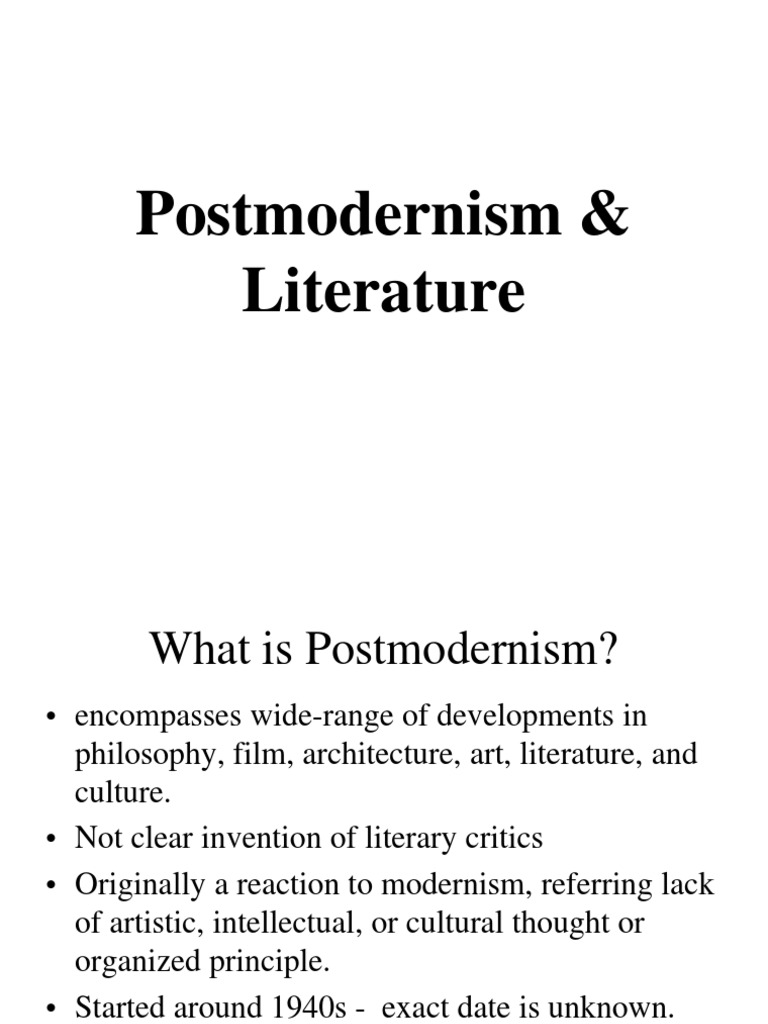 Postmodernism Literature