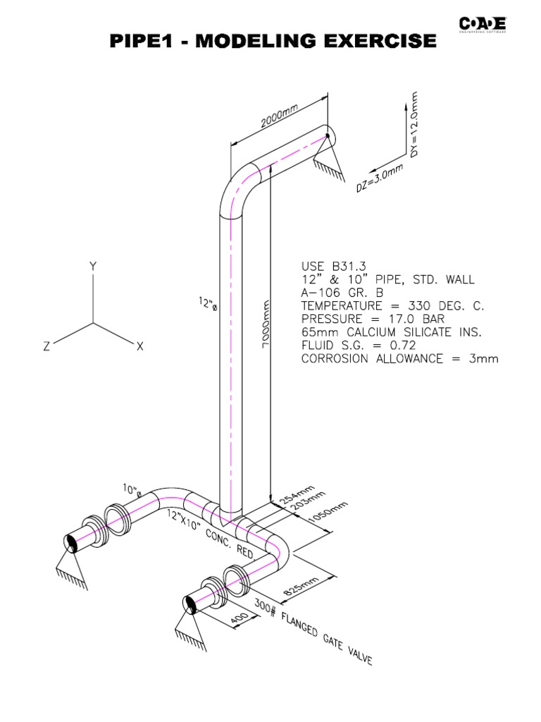 Caesar II Modeling Excisers | Pipe (Fluid Conveyance) | Stress (Mechanics)