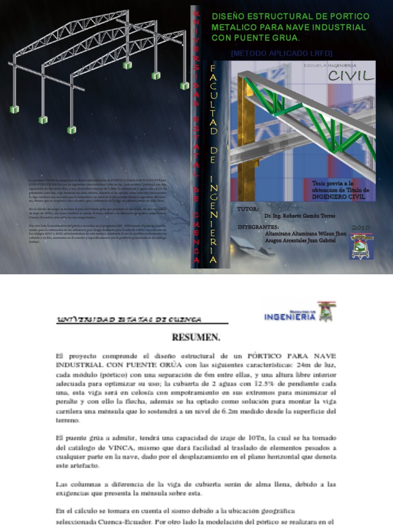 Diseño Estructural de Portico Metalico | PDF