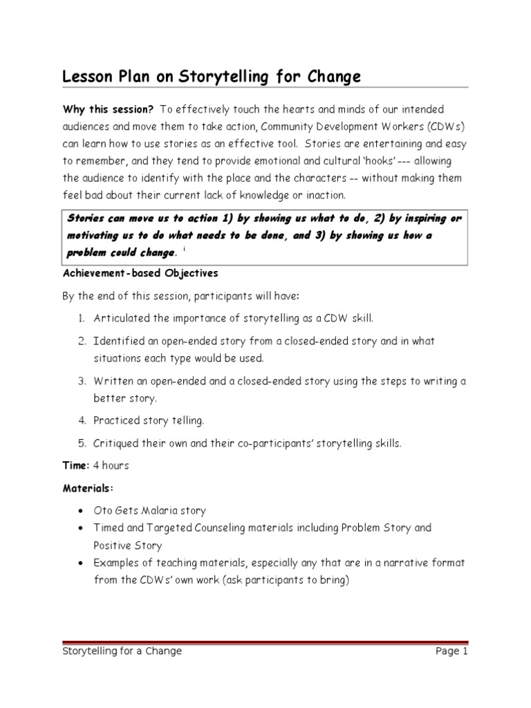 Storytelling For Change | PDF | Storytelling | Wellness