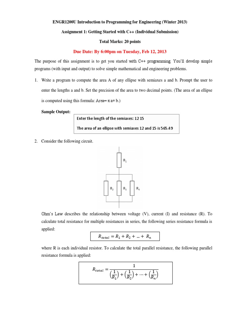 Assignment 1 PDF | PDF | Electrical Resistance And Conductance | Significant Figures