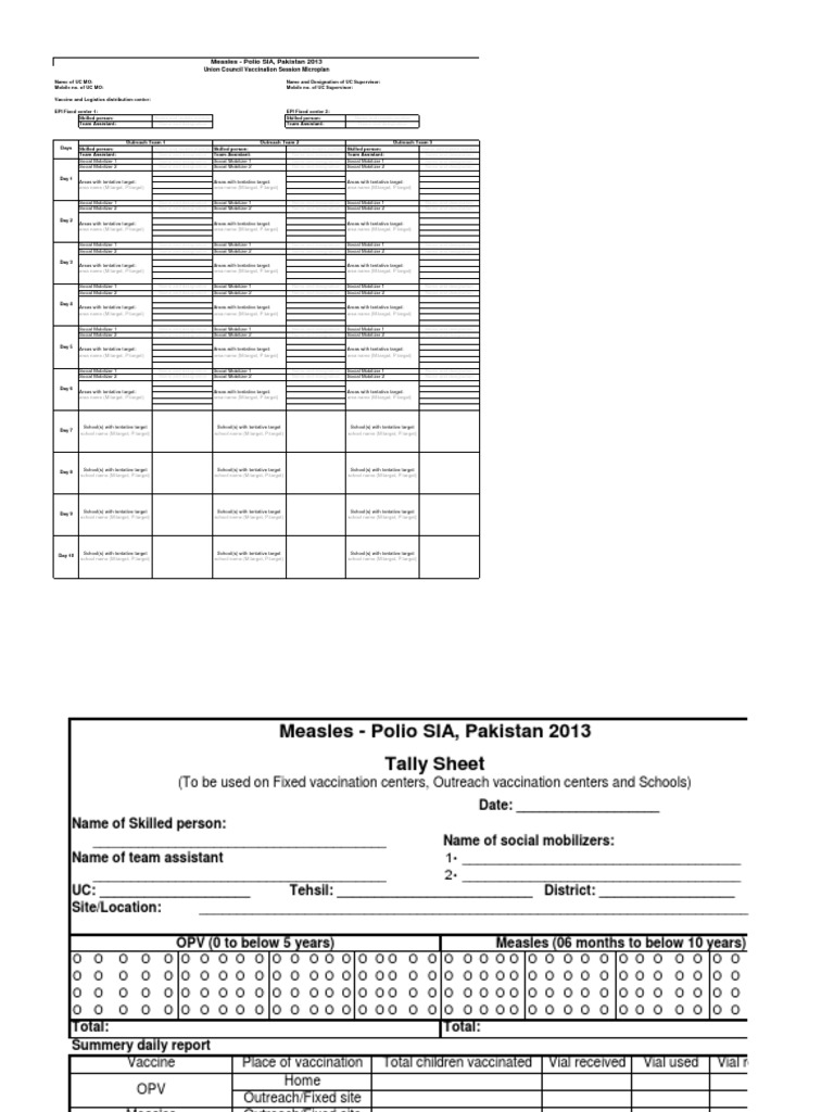 Forms and Tools For Measles SIA | PDF | Vaccines | Immunology
