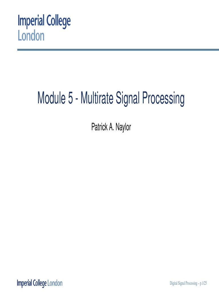 Multirate Signal Processing PDF | PDF | Sampling (Signal Processing ...