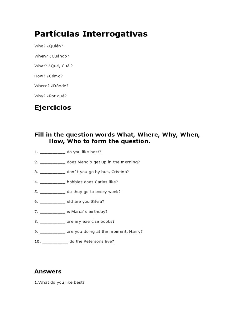 Partículas Interrogativas | PDF