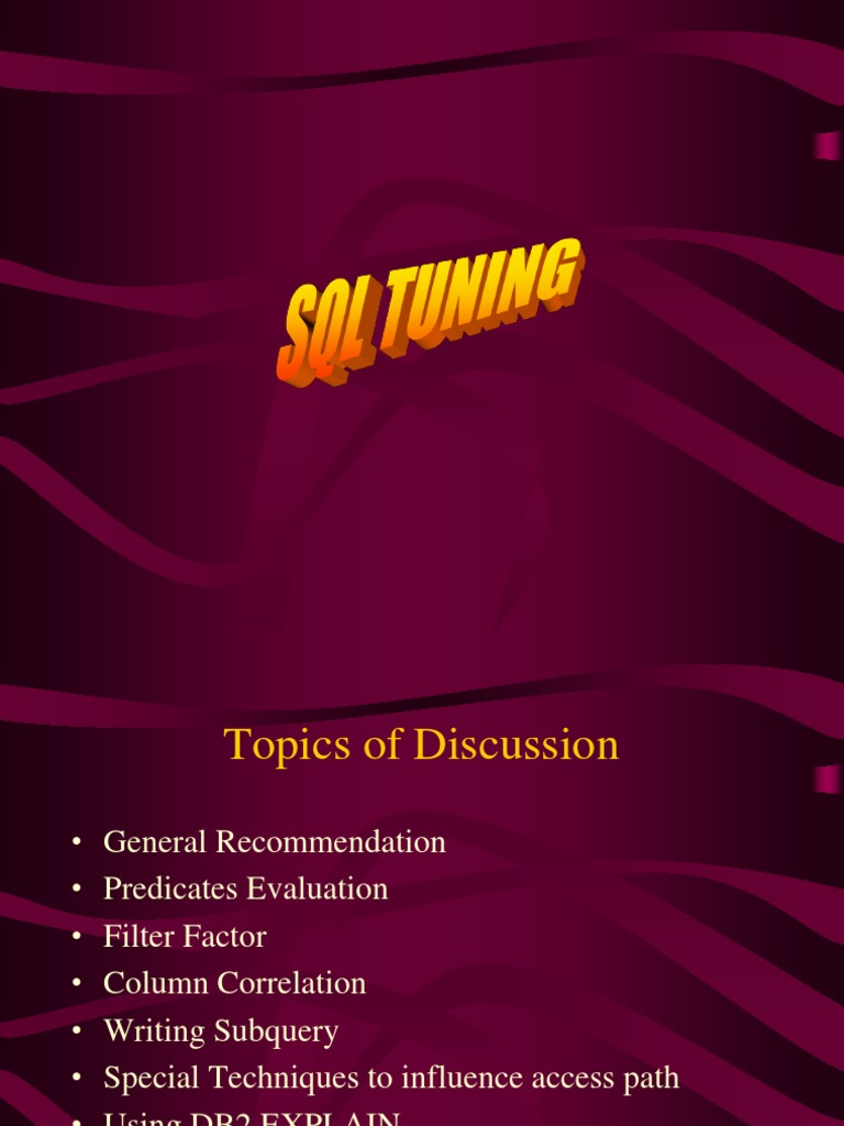 DB2 SQL Tuning | PDF | Database Index | Ibm Db2