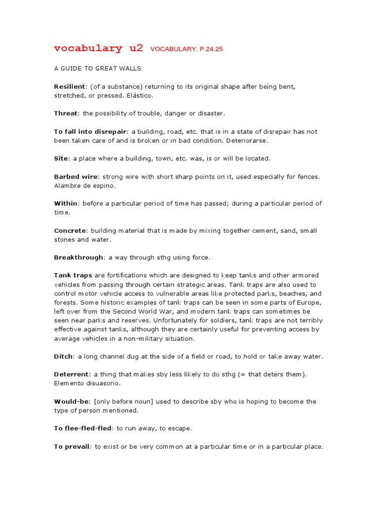 Vocabulary U2 | PDF | Social Science | Art