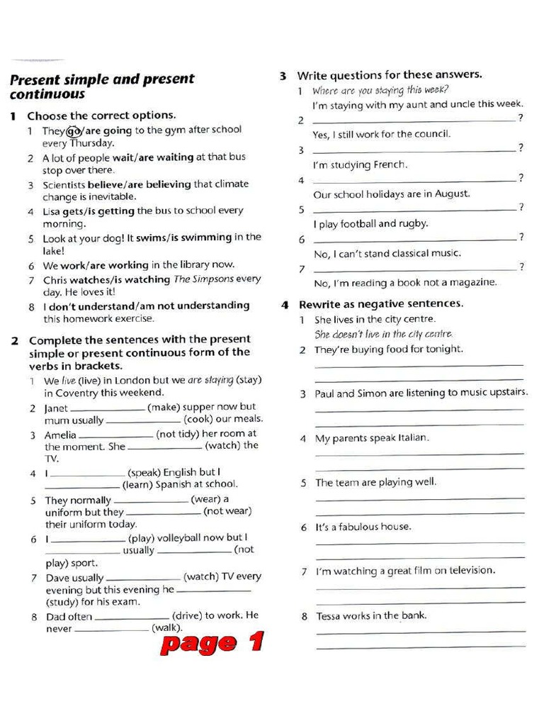 English Verb Tenses (Exercises With Key) PDF | PDF | Foreign Language ...
