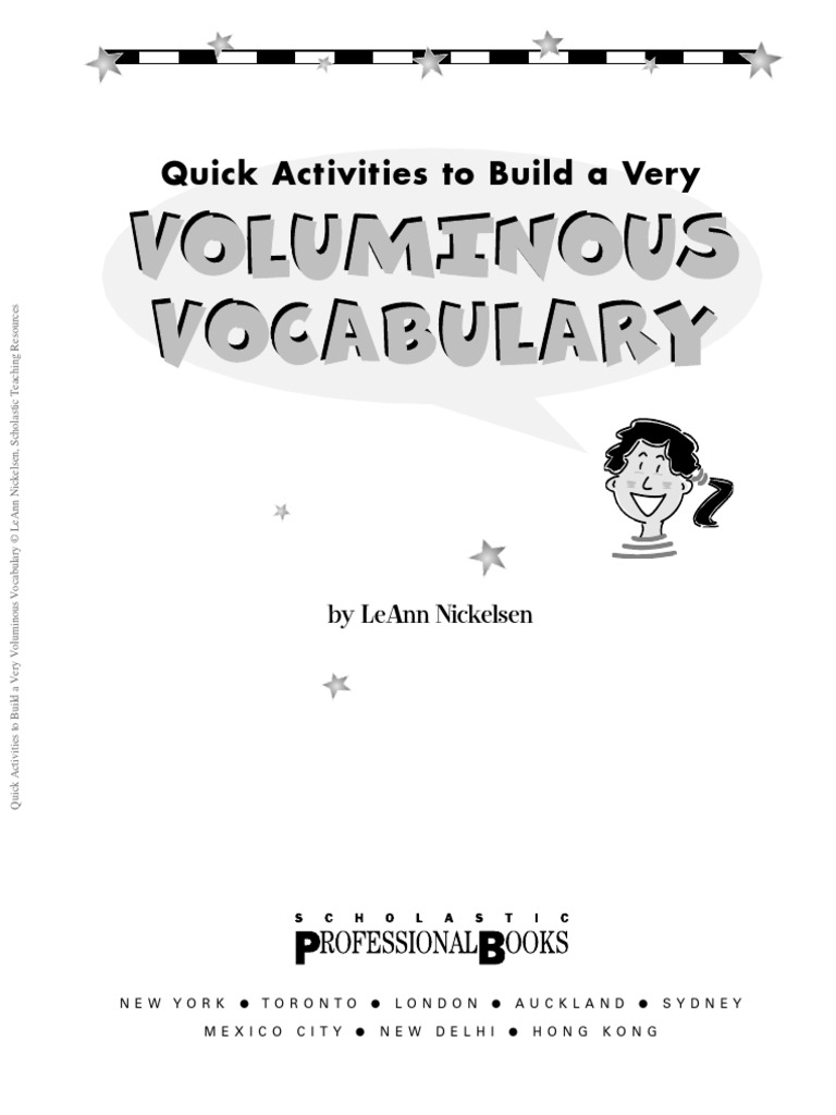 Quick Activities To Build A Very Voluminous Vocabulary GR 4-8 | PDF ...