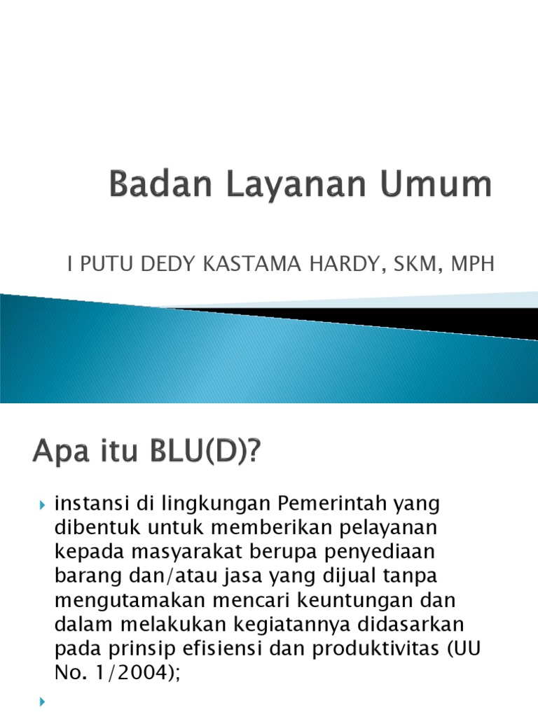 2 - Konsep Badan Layanan Umum BLU | PDF | Pengelolaan Keuangan & Uang