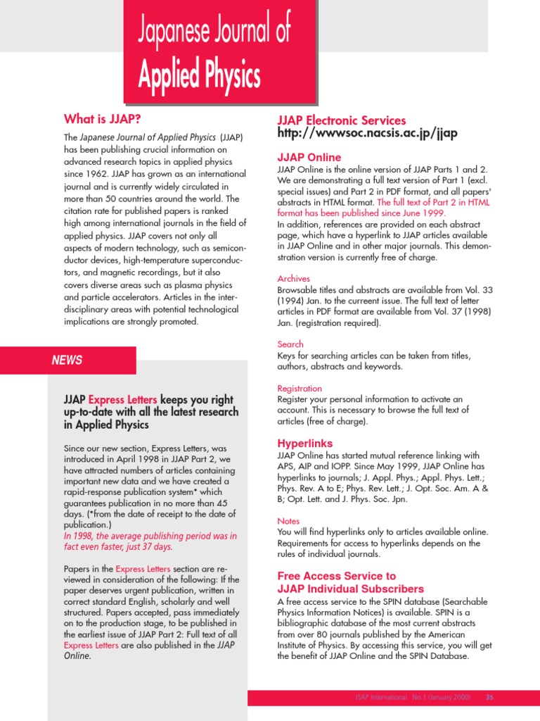 Vol-1 - What Is JJAP PDF | PDF | Hyperlink | Physics