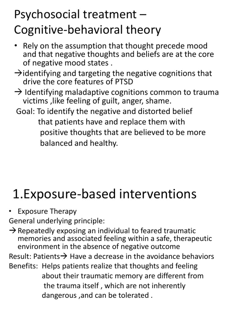 Psychosocial Treatment - Cognitive-Behavioral Theory | PDF