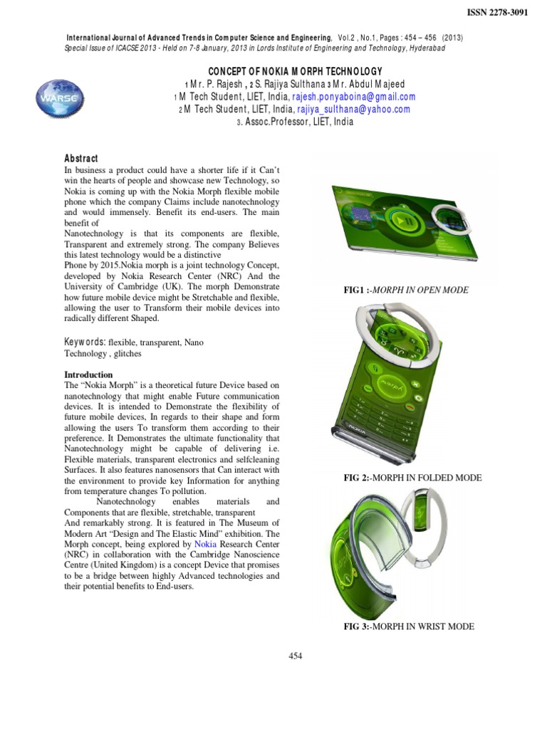 Concept of Nokia Morph Technology PDF | PDF | Nanotechnology | Nokia