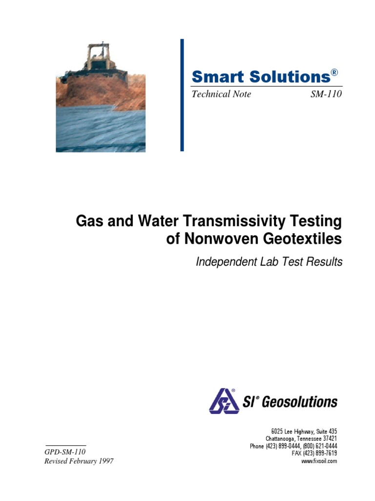 Transmissivity of Nonwoven Geotextiles | PDF | Nonwoven Fabric | Pressure