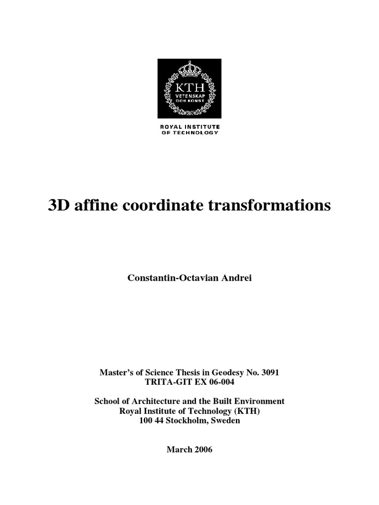 3D Affine Coordinate Transformations: Constantin-Octavian Andrei | PDF ...