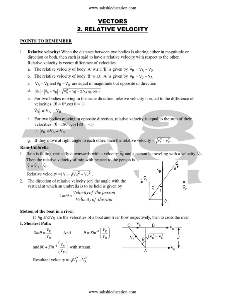 02 2 Relative Velocity | Velocity | Trigonometric Functions
