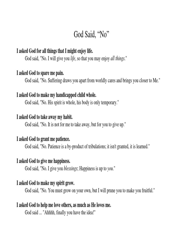 God Said No PDF | PDF