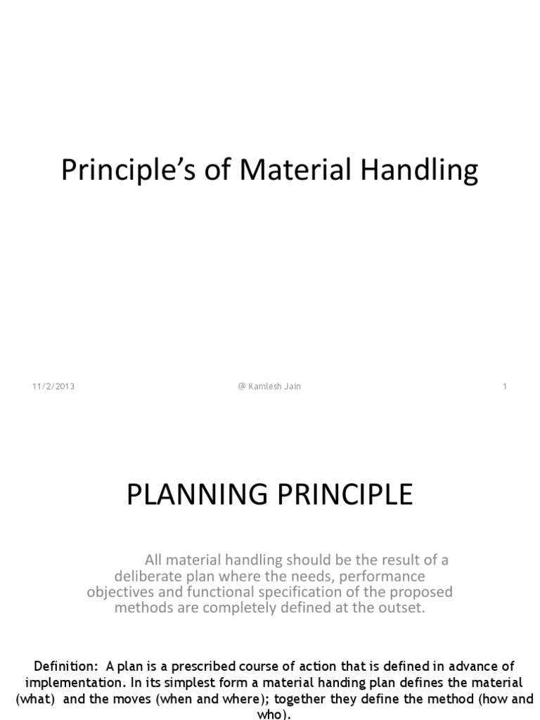 Principle's of Material Handling | PDF | Industries | Production And ...